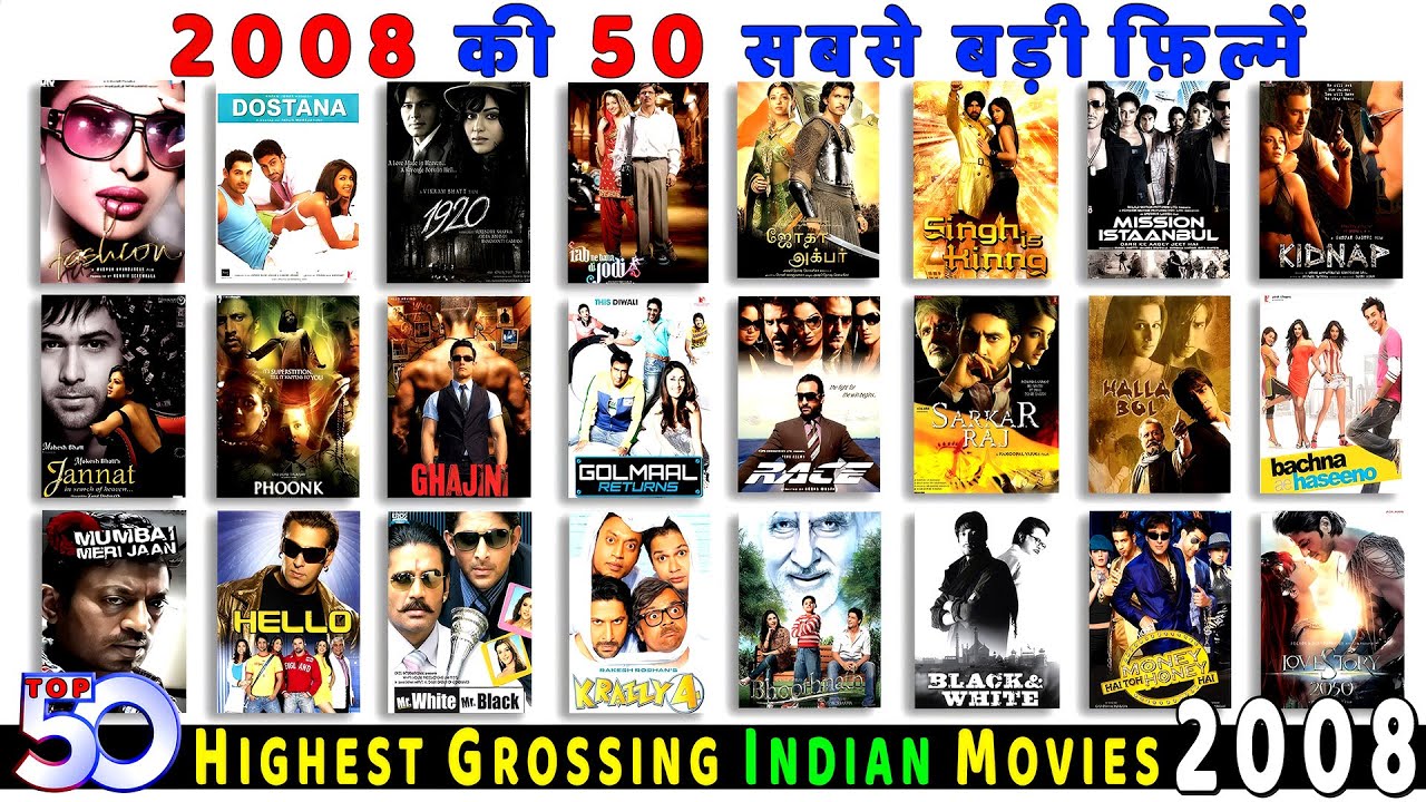 Top 50 Highest GROSSING Indian Movies Of 2008 | Top 50 Bollywood Movies ...