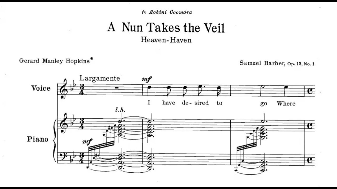 Samuel Barber - Four Songs, Op. 13 - No. 1 "A Nun Takes the Veil ...