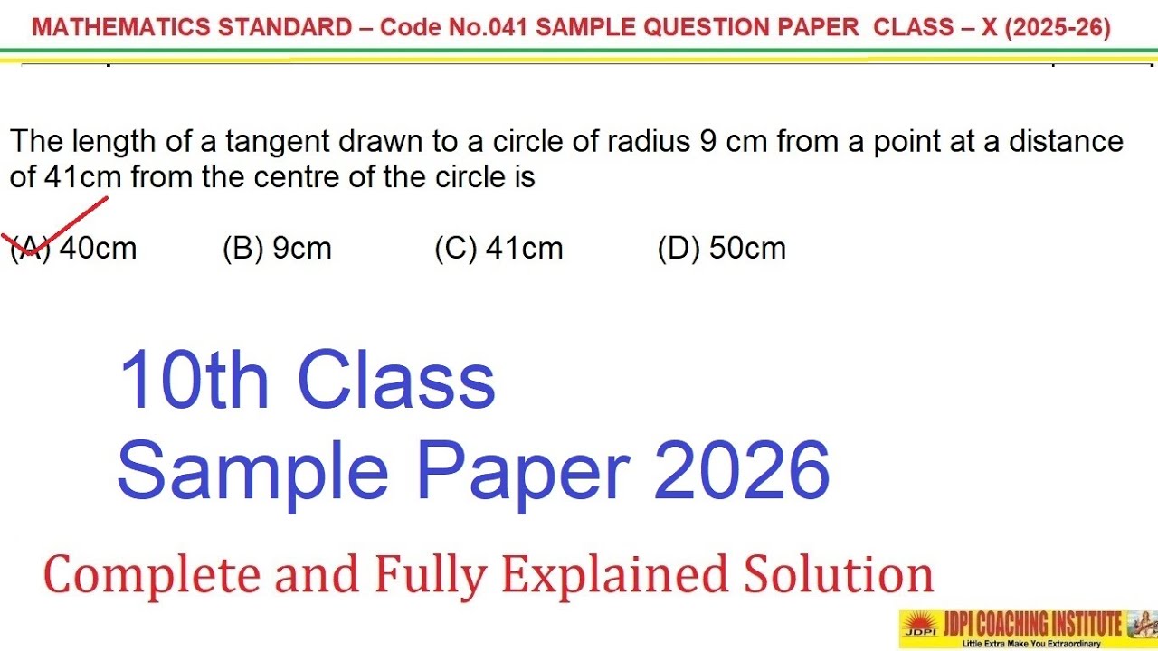 The length of a tangent drawn to a circle of radius 9 cm from a point ...
