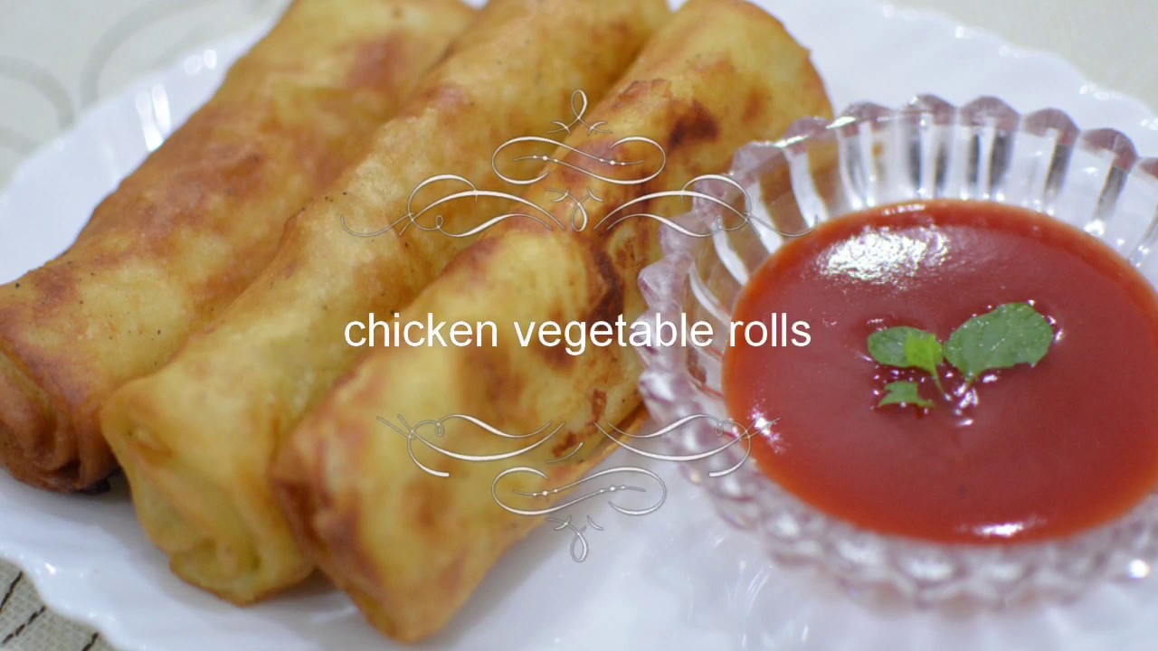 chicken vegetable rolls/rolls /homemade rolls - YouTube