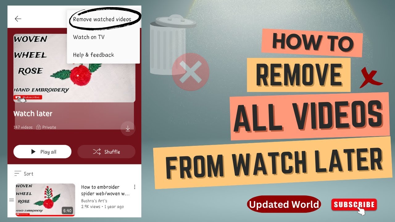 How to remove all videos from watch later | How to clear watch later ...