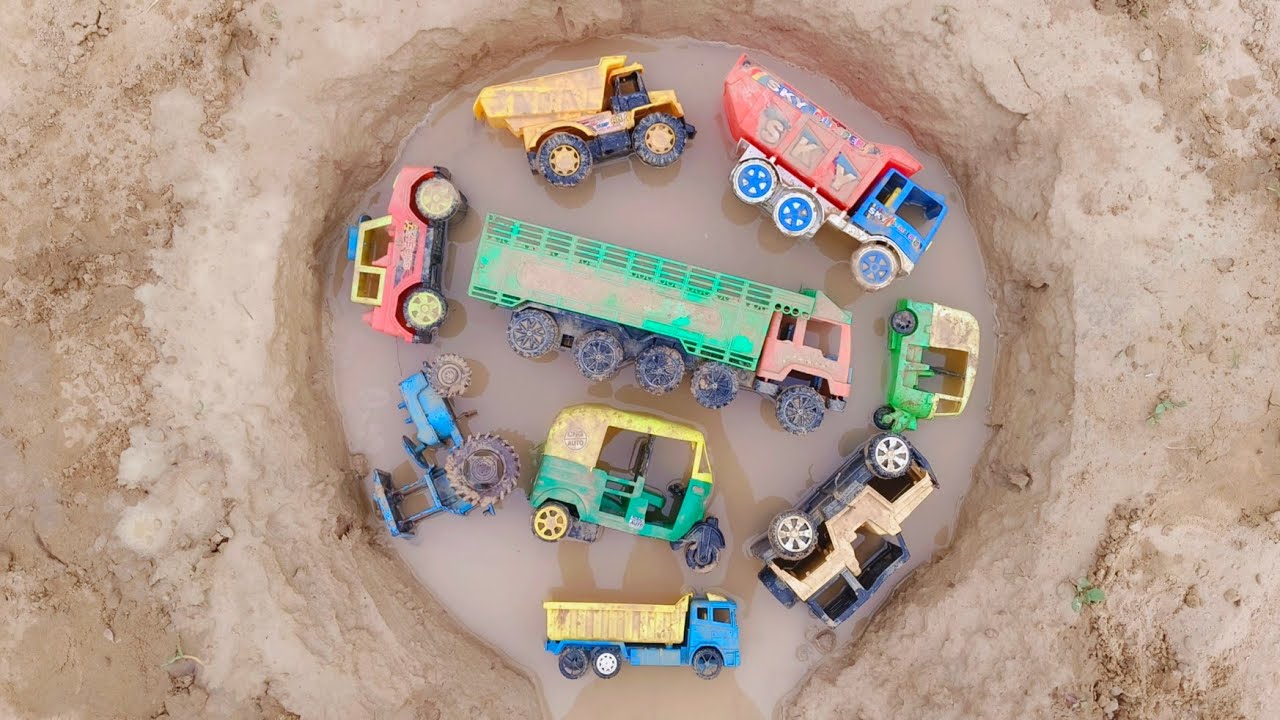 Toys Under The Clay Stones | Truck | Gadi | Jcb Loading | Tractor ...
