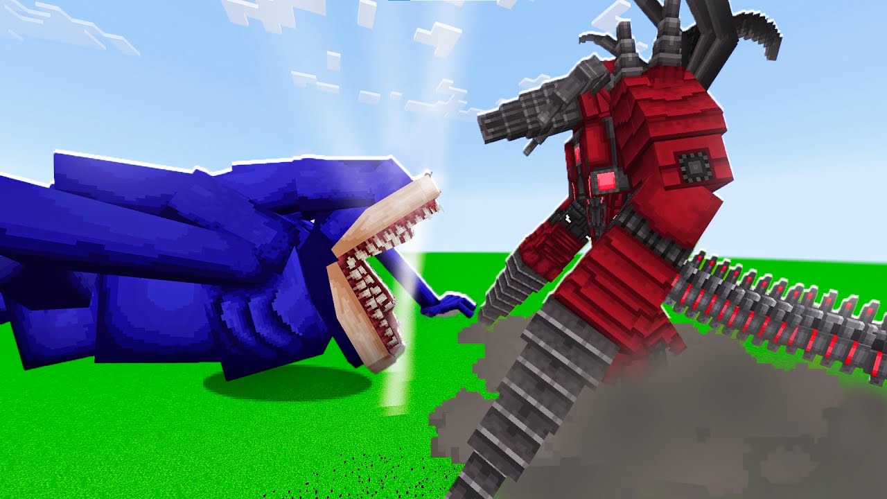 Shin Sonic vs Titan Drillman Mod ADDON UPDATE in MINECRAFT PE - YouTube