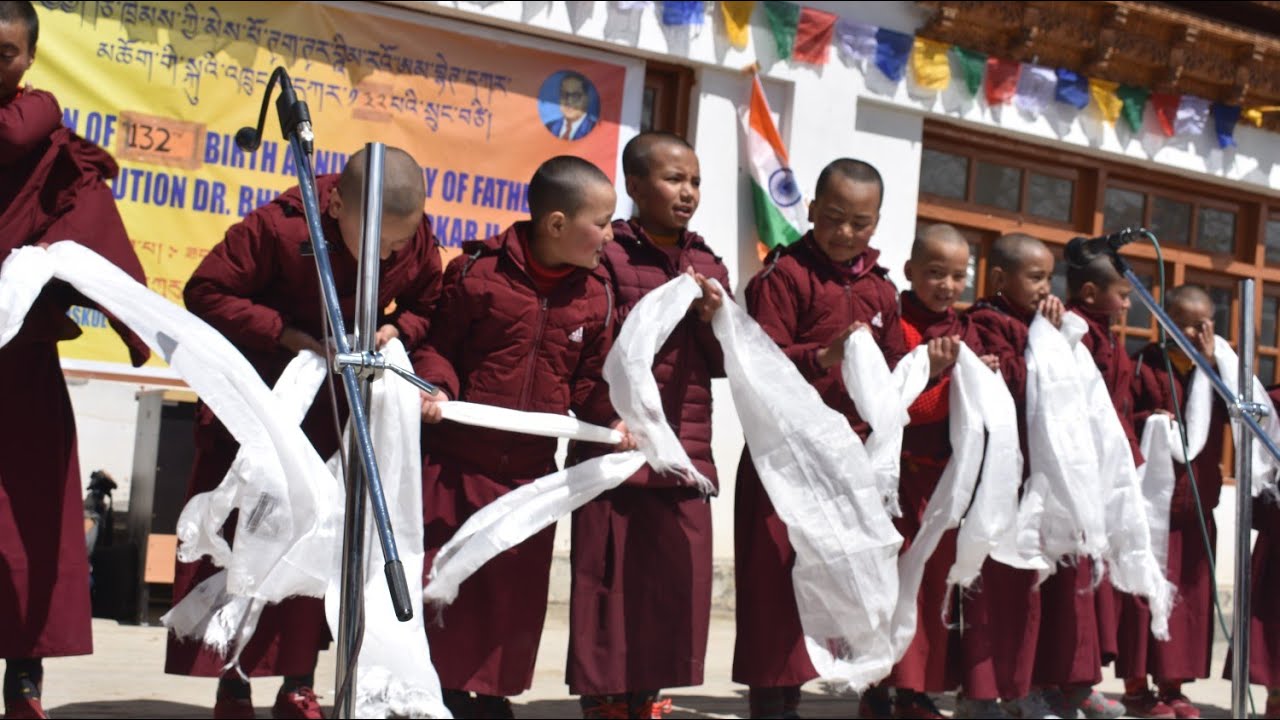 Skit by Cute Nuns of Zangla Nunnery Monastery Zanskar on Ambedkar ...