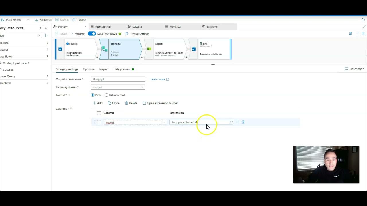 ADF Stringify data flow transformation - YouTube