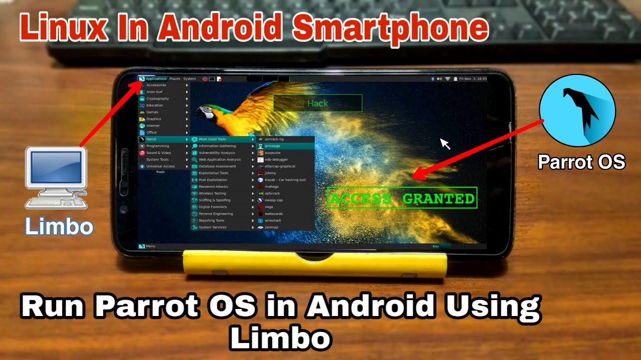 How To Run Parrot Os In Android Using Limbo Pc Emulator Linux In Android Tech And Tips With
