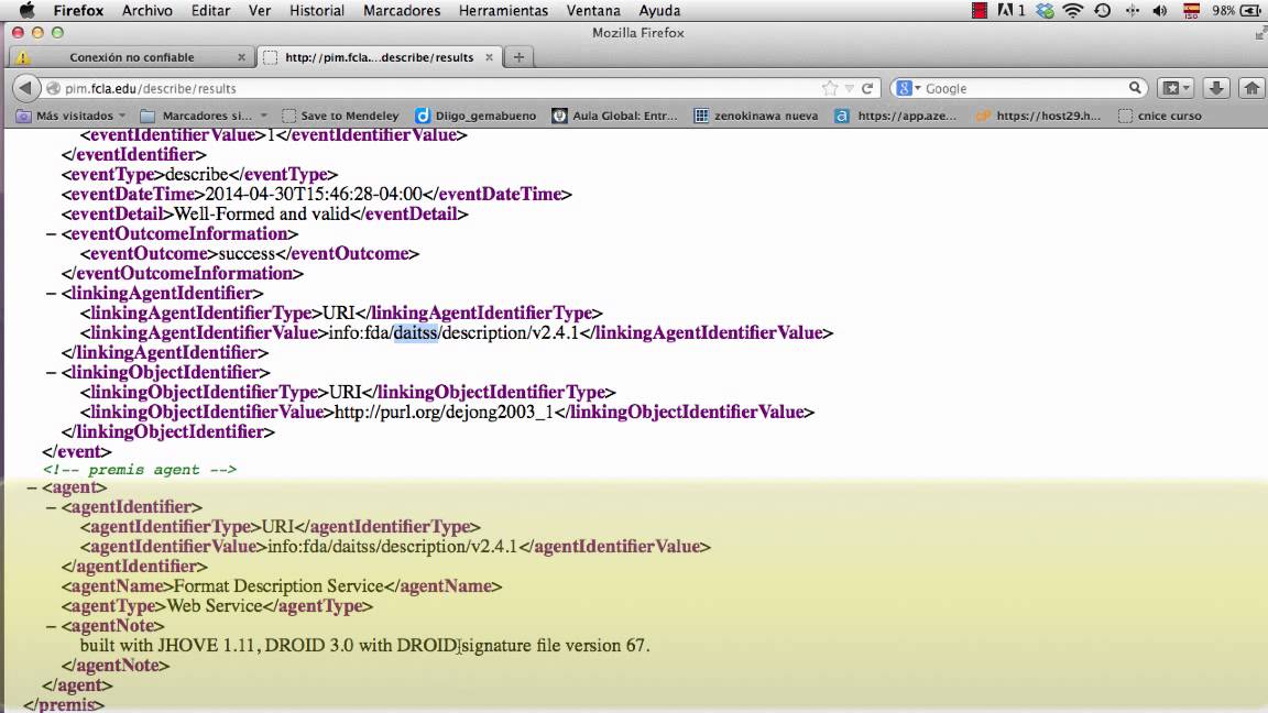 Practica 7D. Generar metadatos PREMIS e incrustarlos en fichero METS ...