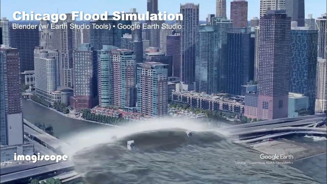 Chicago Flood Simulation (Blender/Google Earth Studio) - YouTube