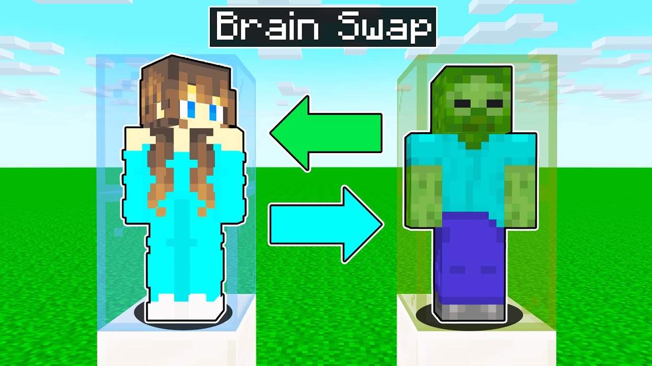 BRAIN SWAP: I BECAME A ZOMBIE in Minecraft - YouTube