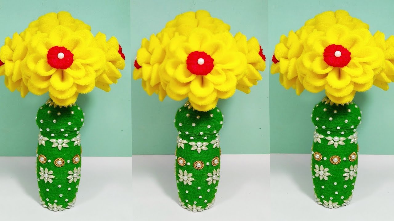 GULDASTA/Guldasta banane ki Vidhi/NEW DESIGN FOAM GULDASTA/WASTE ...