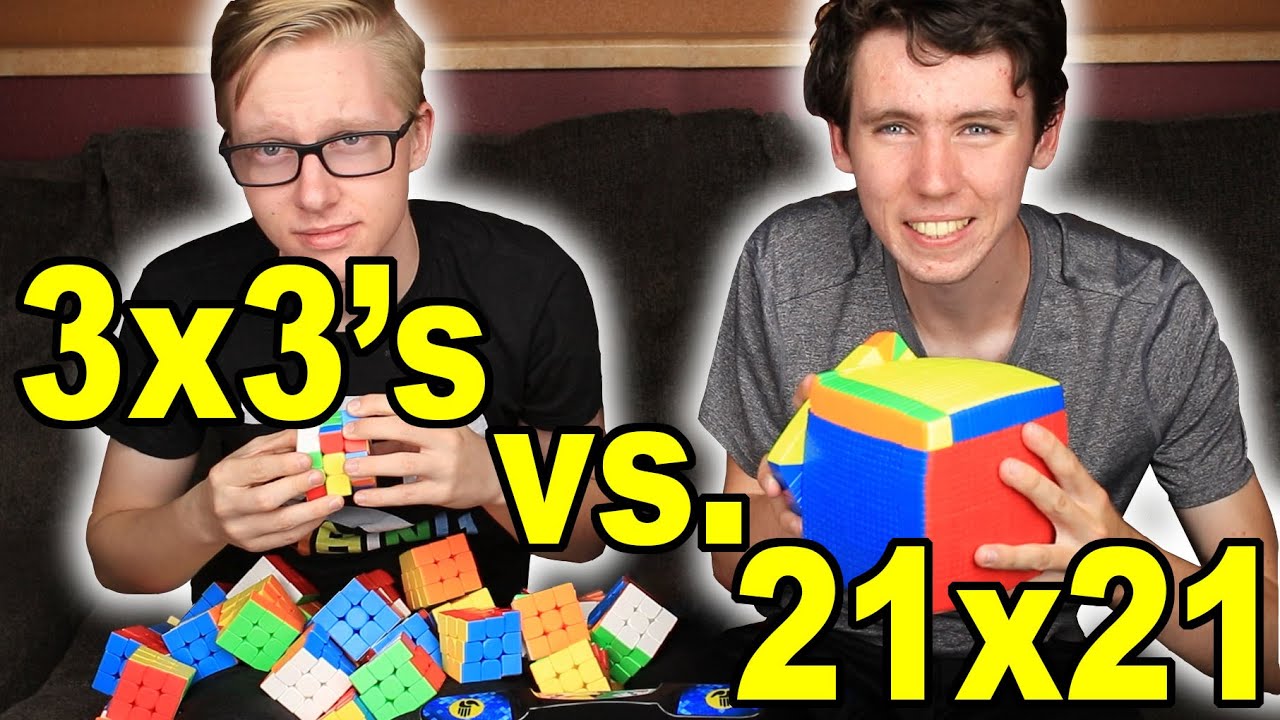 While I SOLVE A 21x21 How Many 3x3 s Can My Friend Solve YouTube