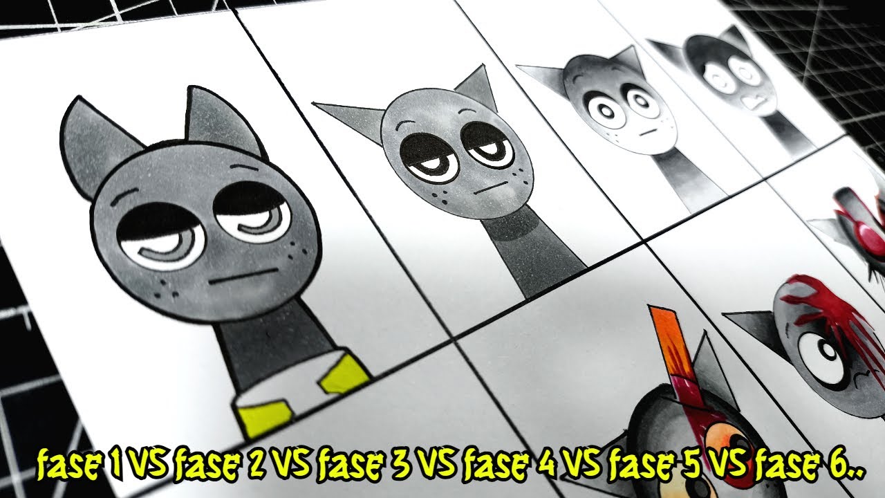 Dibujo a Gray fase 1 VS fase 2 VS fase 3 VS fase 4 VS fase 5 VS fase 6 ...