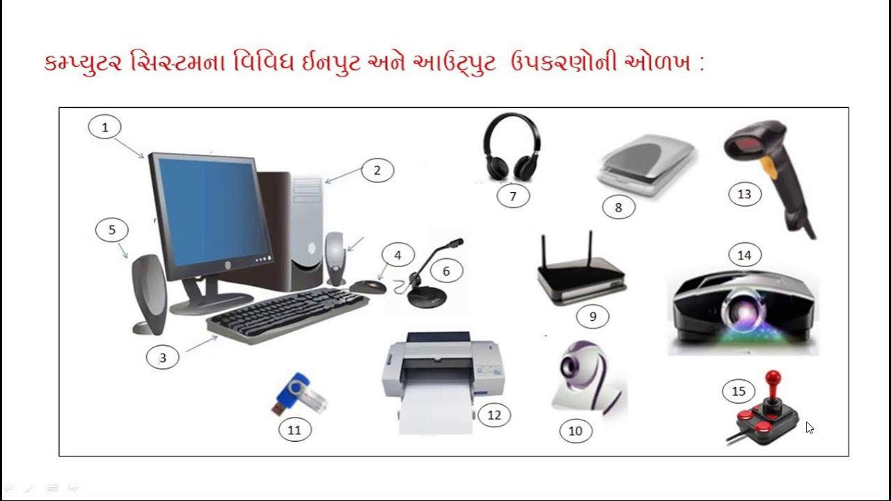 5 કમ્પ્યુટર ના બાહ્ય તેમજ આંતરિક ભાગોની ઓળખ Identify Input and Output ...