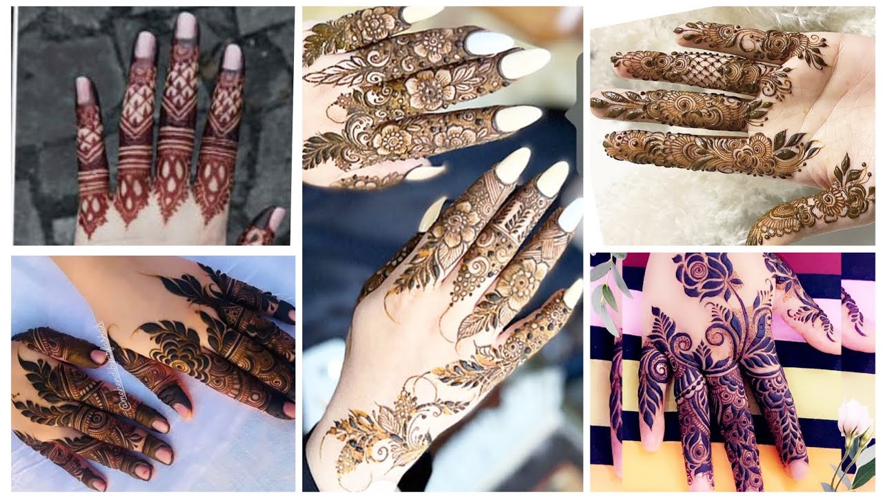 trending heavy finger mehndi design // finger mehndi design // simple ...