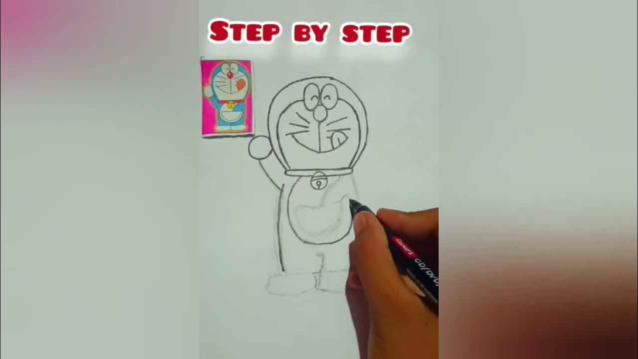 Doraemon drawing step by step 🔥 || how to draw Doraemon || Doraemon ...