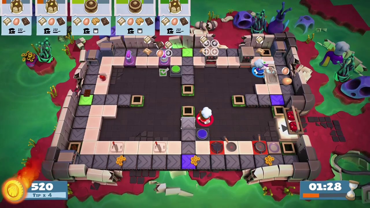 Overcooked 2 Level 6-3, 2 Players, 3 Stars - YouTube