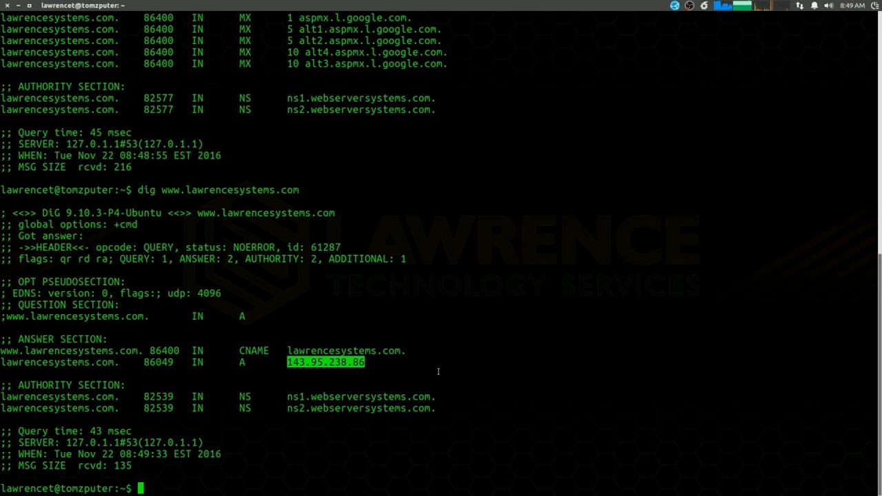 Using the dig command to troubleshoot and solve DNS problem - YouTube