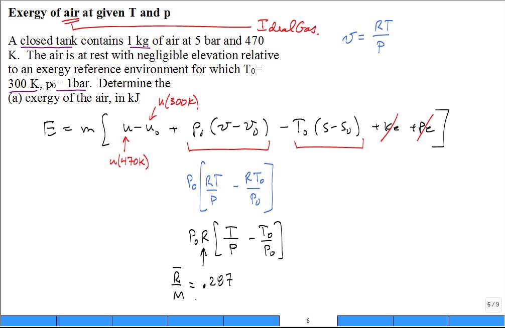 Exergy Air Given T and P - YouTube