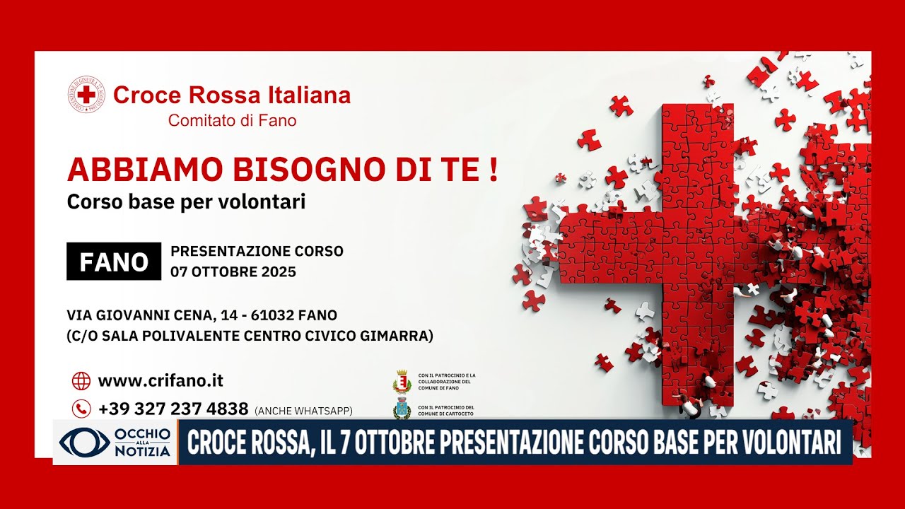 Croce rossa, il 7 ottobre presentazione corso base per volontari - YouTube