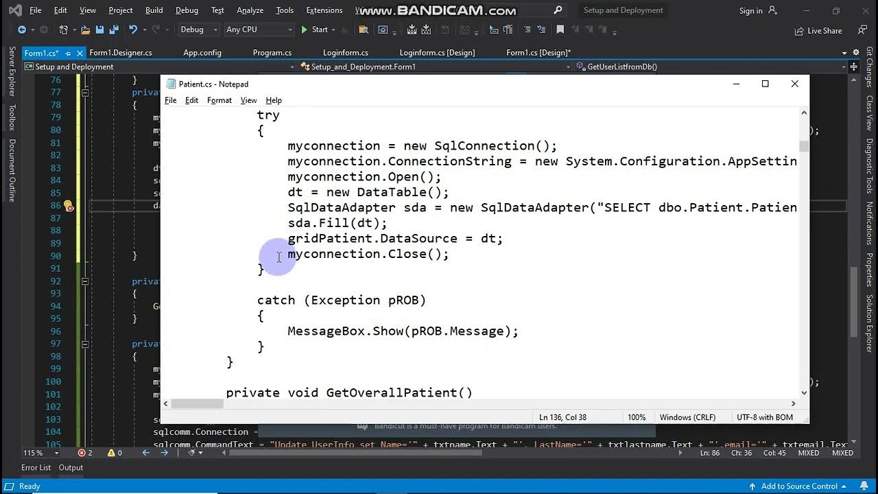 C# Windows Form Database Driven Project, Retrieve Data form Database Lecture 07 - YouTube