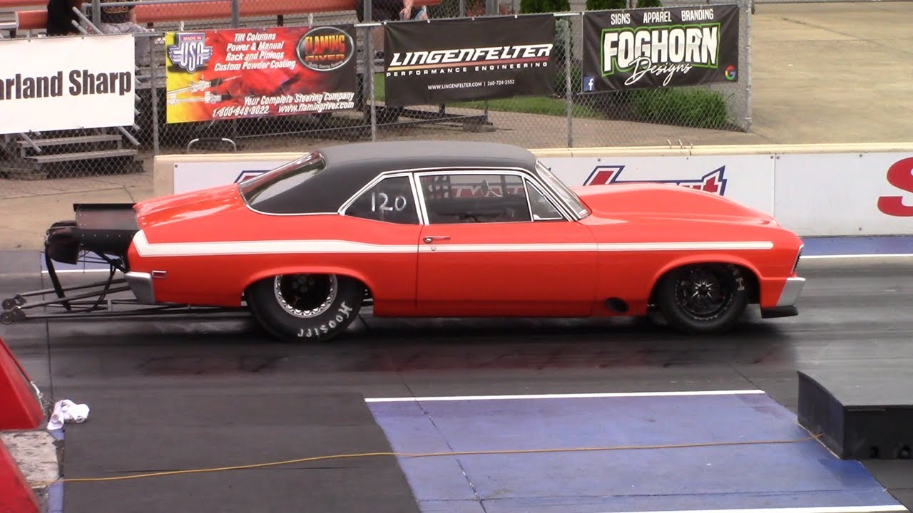 '69 Chevy Nova Pro Mod 94 Turbo Dart 427 LS at Midwest Drags - YouTube