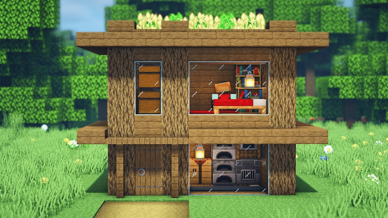Minecraft: How to Build a Small Wooden Modern House Tutorial (#19 ...