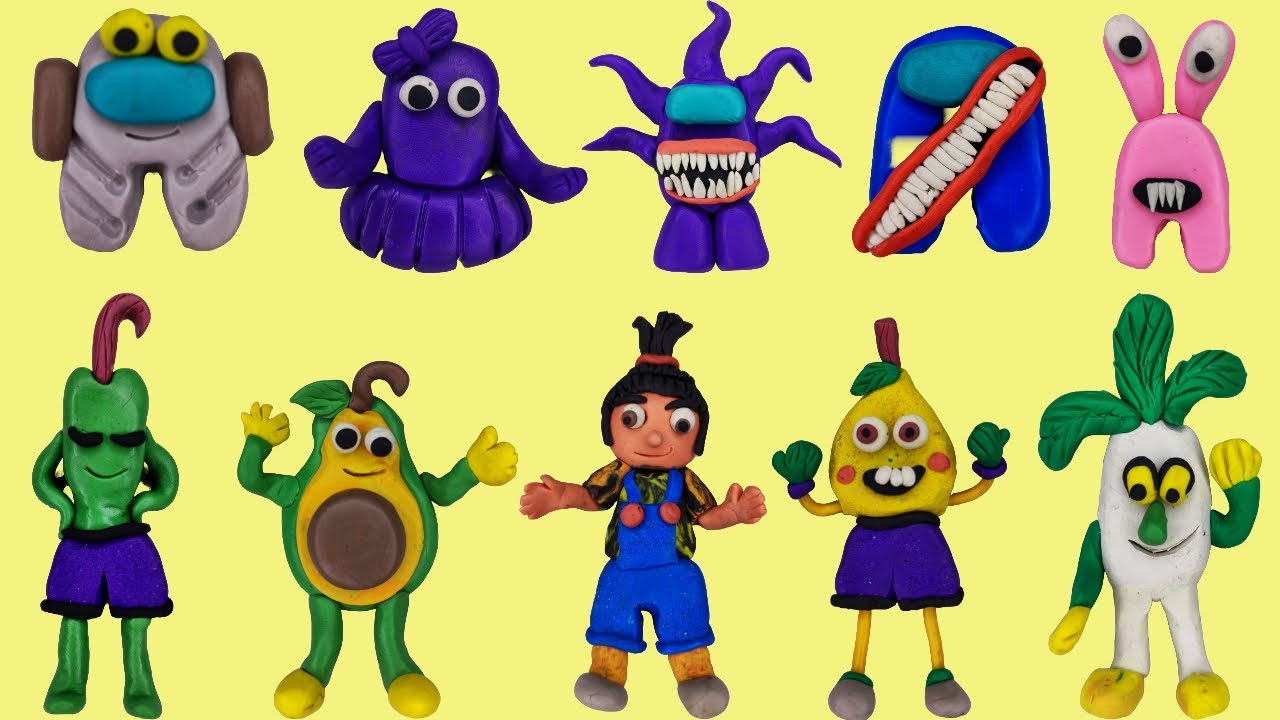 How to make clay cartoon characters | Amongus #polymerclay #plasticine ...