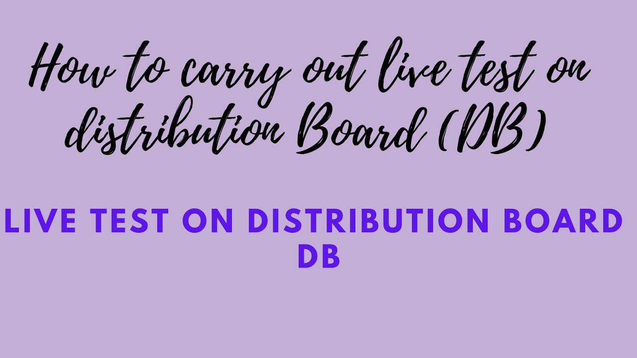 How to carry out live test on distribution board DB #electrician # ...