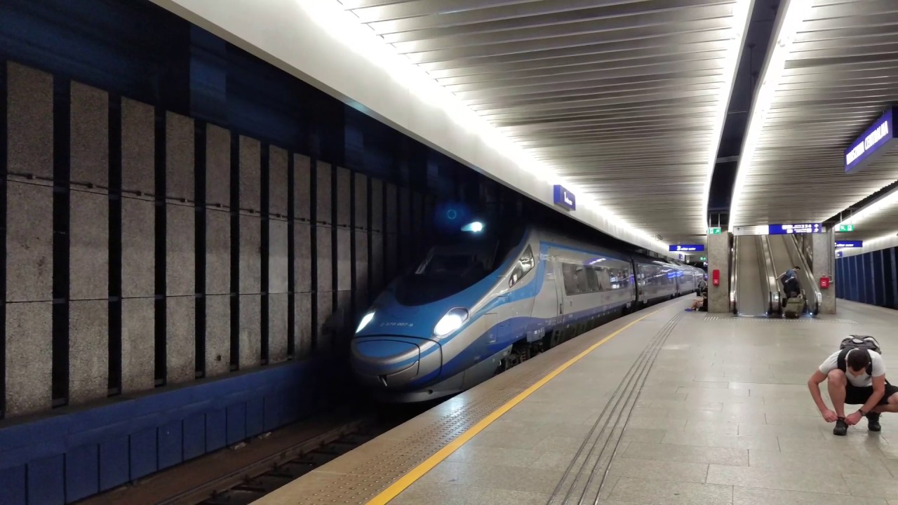 Polish electric train departing ED250-001 with train EIP 5035/7 Krakow ...