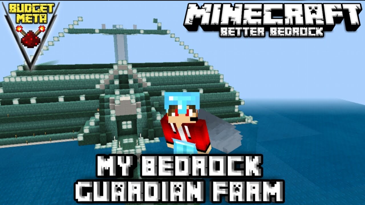 Minecraft Better Bedrock - The Guardian Farm So Far!! - YouTube