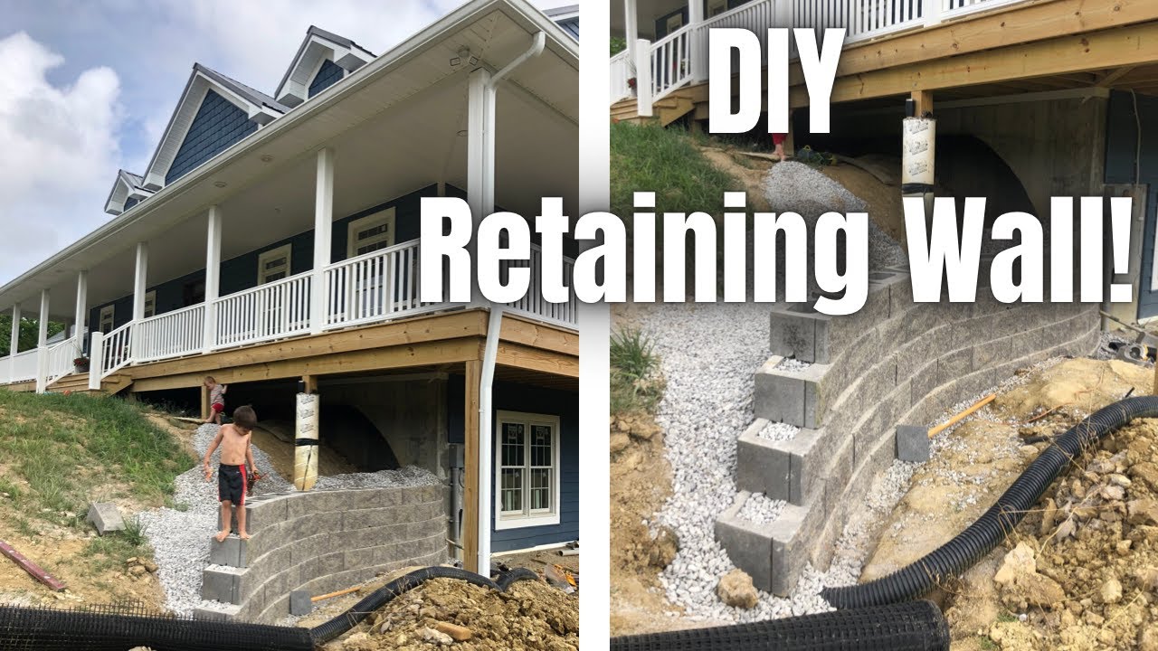 Building our Farmhouse: #48- Concrete Retaining Wall & Prepping for 3 ...