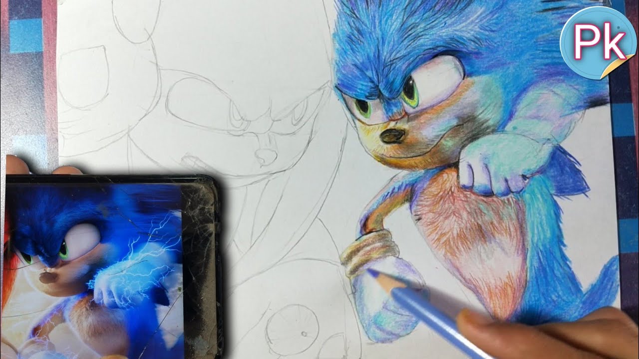 How To color SONIC || With cheap color pencils || Full Tutorial || for ...