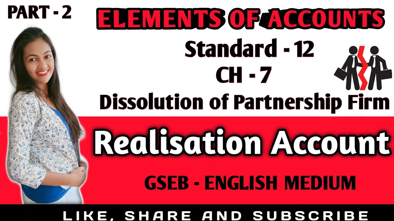 Dissolution of partnership firm | class 12 Account | English Medium | # ...