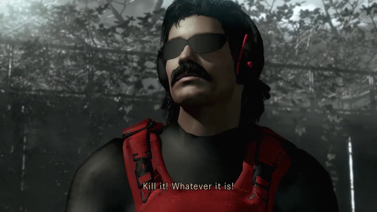 RE1HD Dr.Disrespect mod - opening, fountain plant, insect room, snake ...