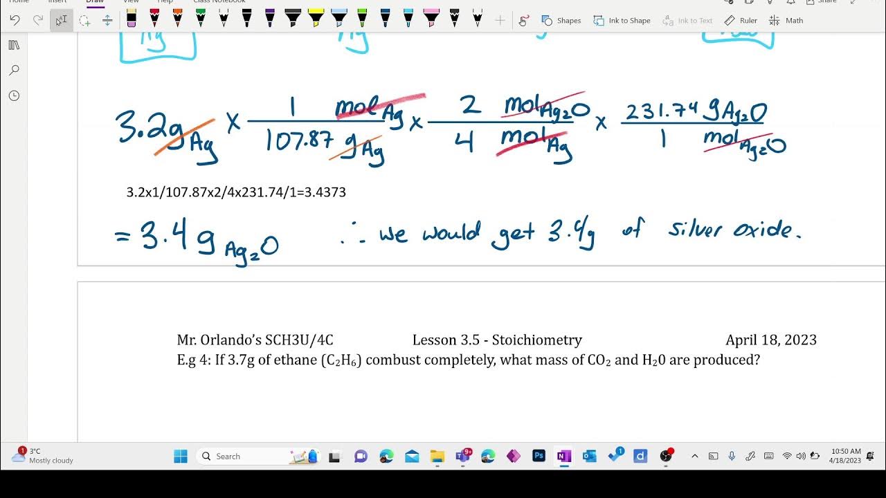 SCH3U - Lesson 3. 5 - Stoichiometry - YouTube