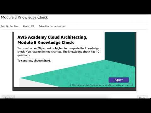 AWS Cloud Architecting - Module 8 Knowledge Check Answer - YouTube