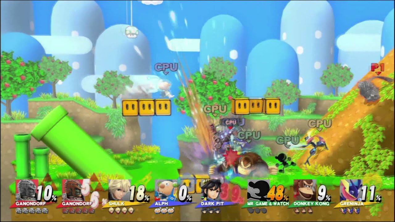 Super Smash Brothers 8 Player Map - Yoshis Island - YouTube