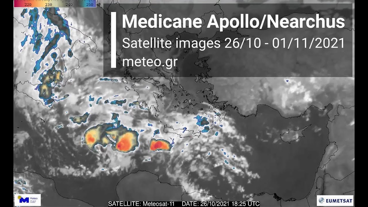 Medicane Apollo/Nearchus - satellite images 26 Oct - 1 Nov 2021 - YouTube