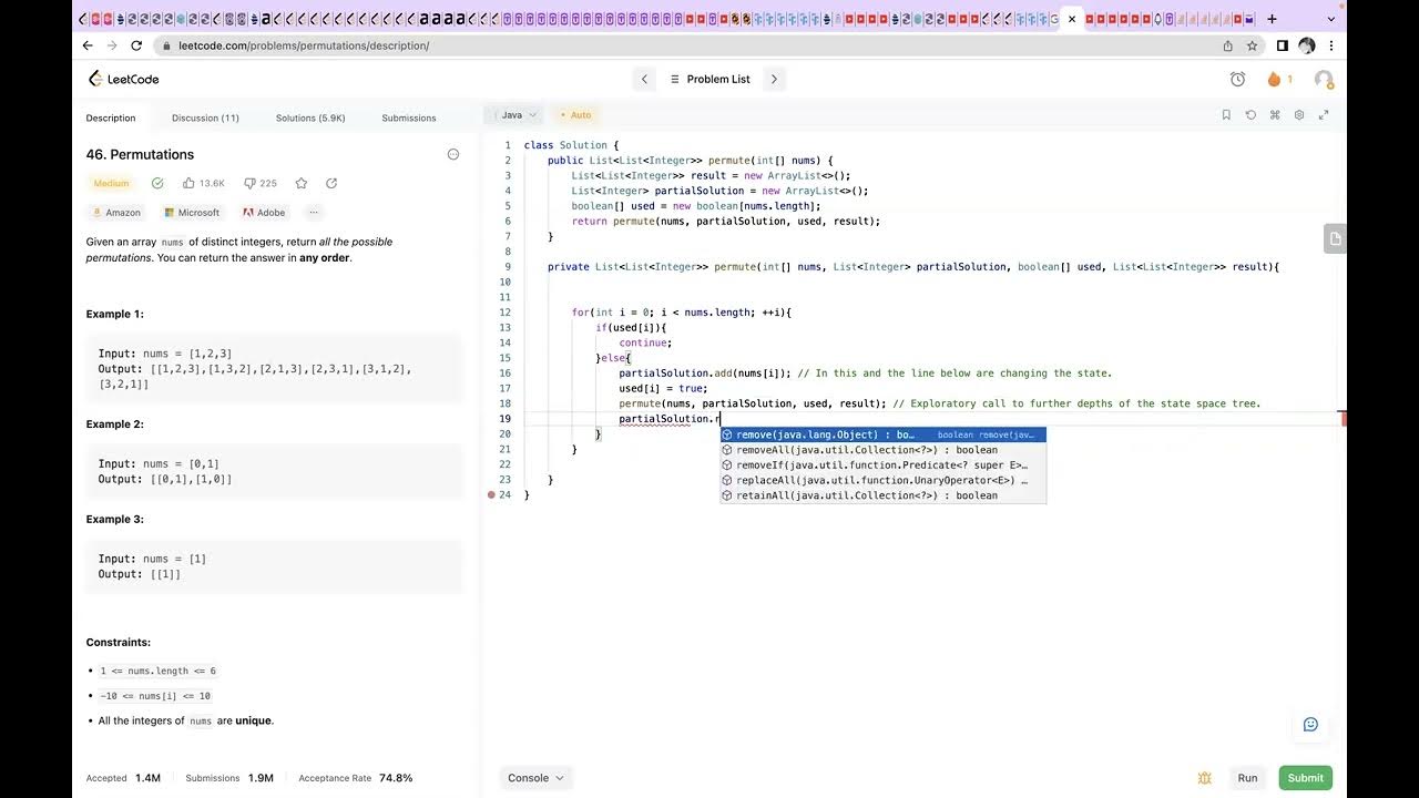 46. Permutations Permutation of the distinct elements in an Array. - YouTube