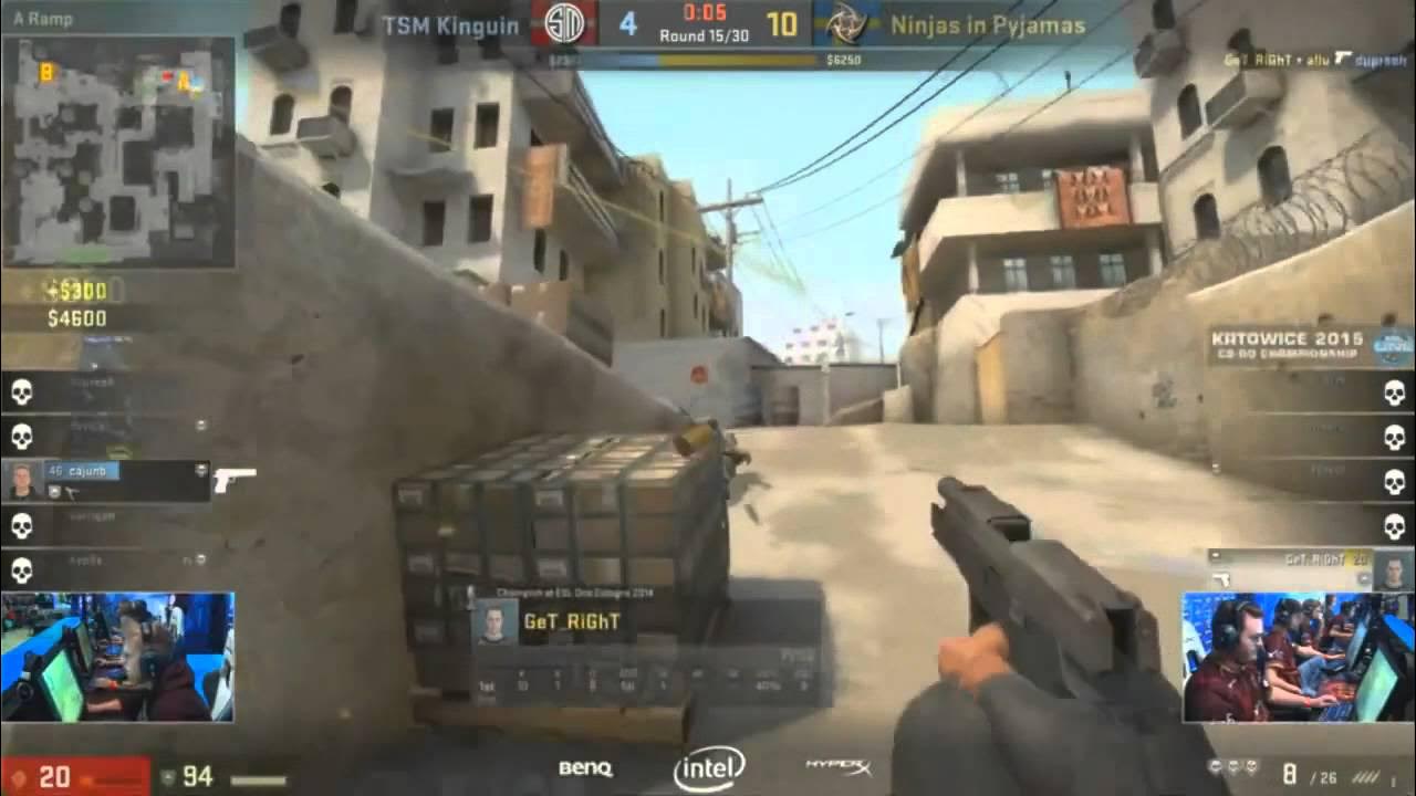 NiP GeT_RiGhT - 1v3 Clutch vs TSM on de_dust2 @ ESL ONE Katowice 2015 (CS:GO 4K) - YouTube