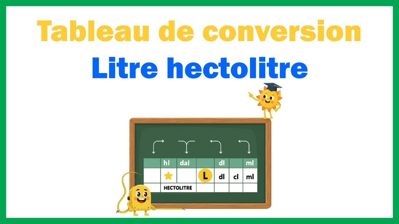 Tableau conversion litre hectolitre - YouTube