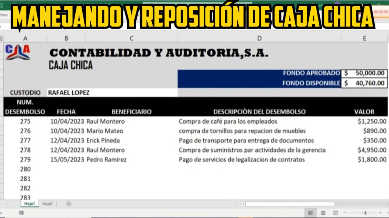 Manejo de caja chica - Reposicion de caja Chica - Aprende como se ...