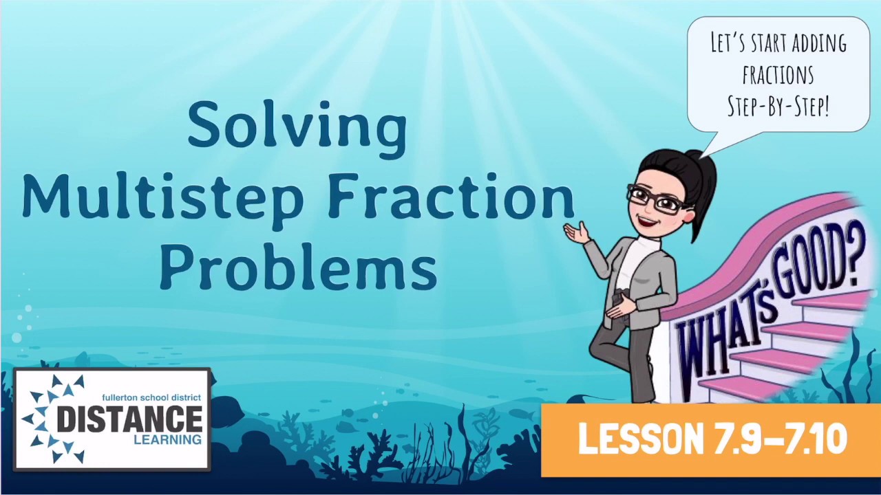 Multistep Fraction Problems - YouTube