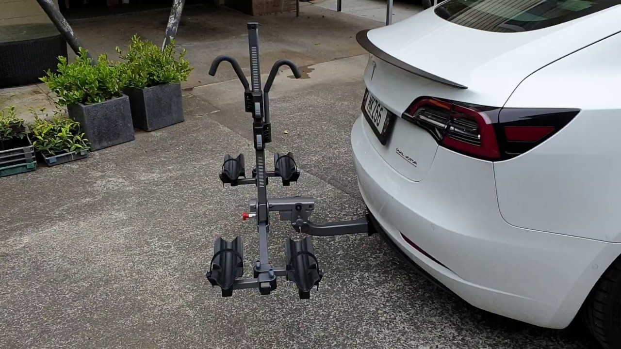 Model 3 with bike rack - YouTube