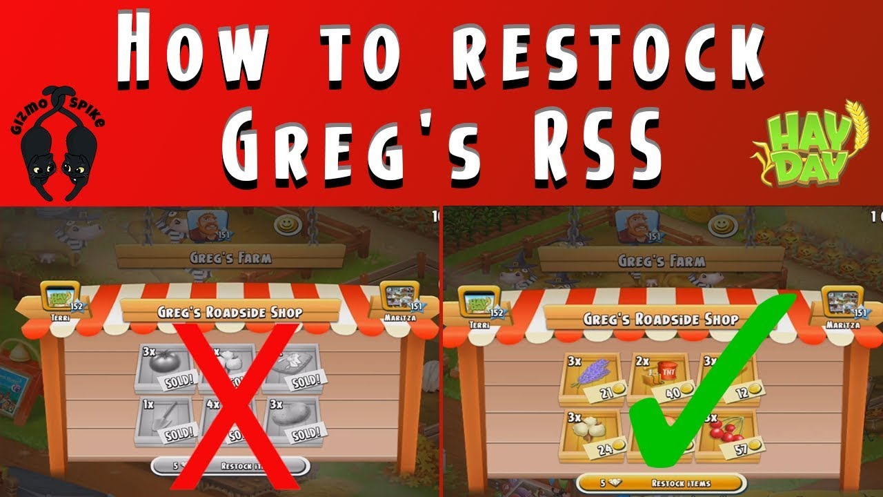 Hay Day Update-How to Restock Greg's RSS!! - YouTube