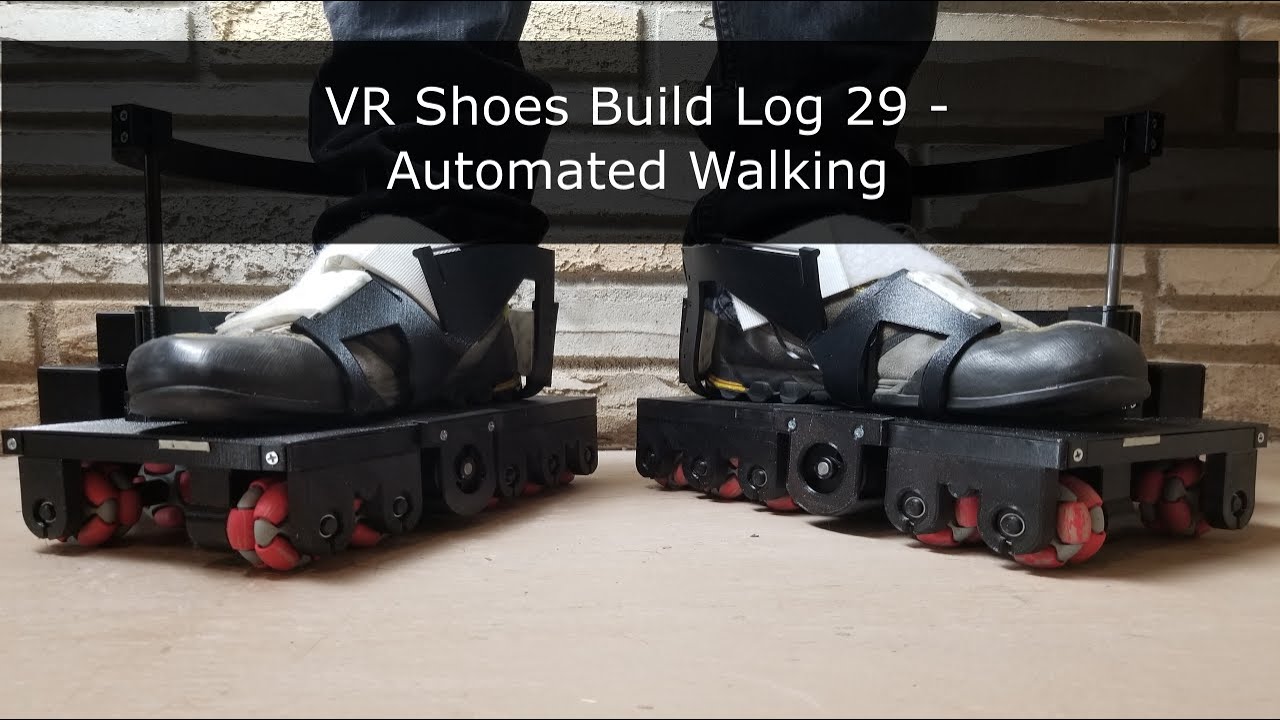 Virtual Reality Motorized Shoe Build Log #29 - Automated Walking - YouTube