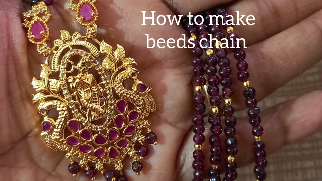 simple beeds chain/How to make beeds chain/ - YouTube