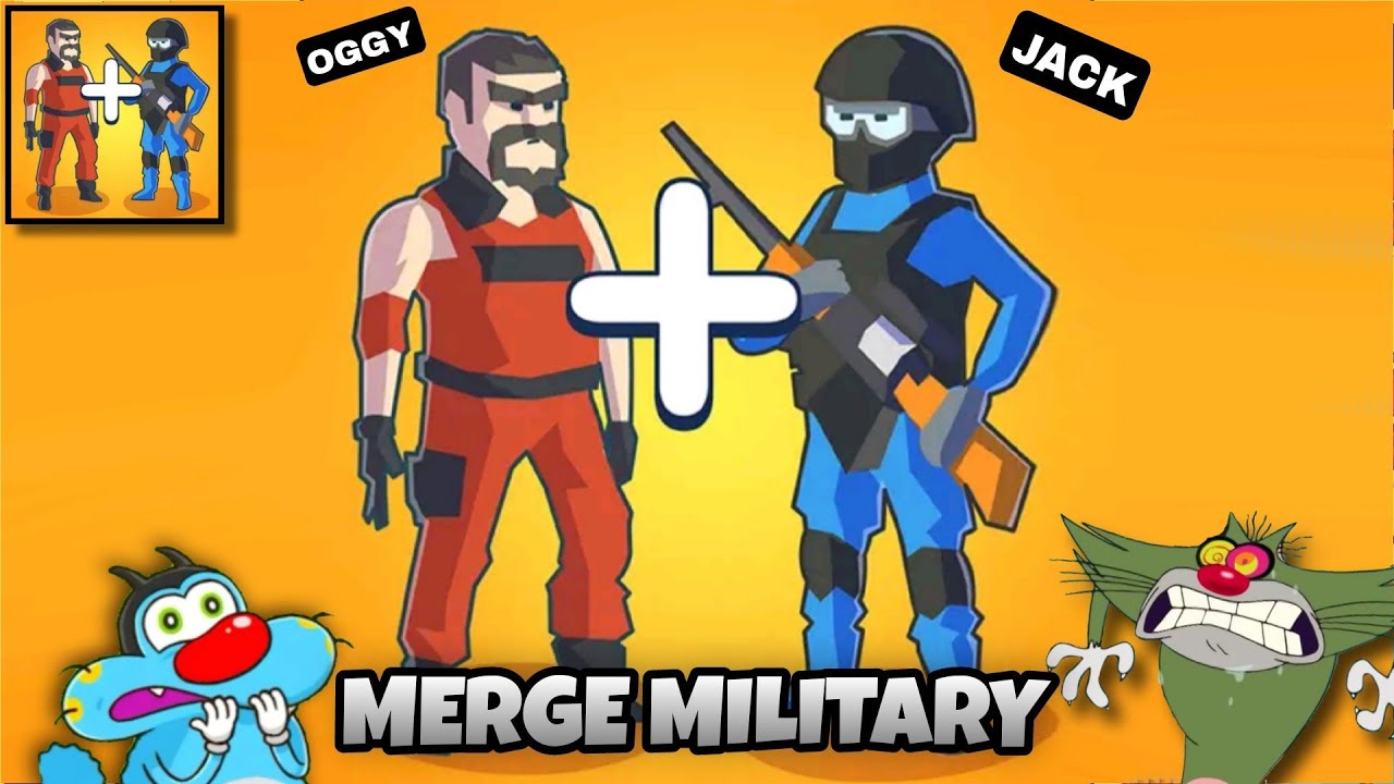OGGY AND JACK TRY TO MAX LEVEL IN MERGE MILITARY GAME | OGGY GAME ...