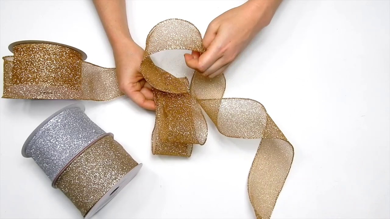 Glitter Fine Mesh Wired Ribbon Item # 57700058 - YouTube