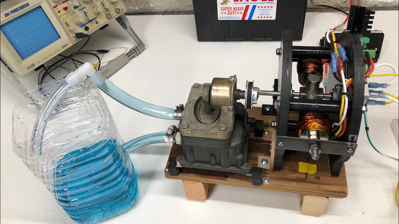 Adams motor running water pump with output running light - YouTube